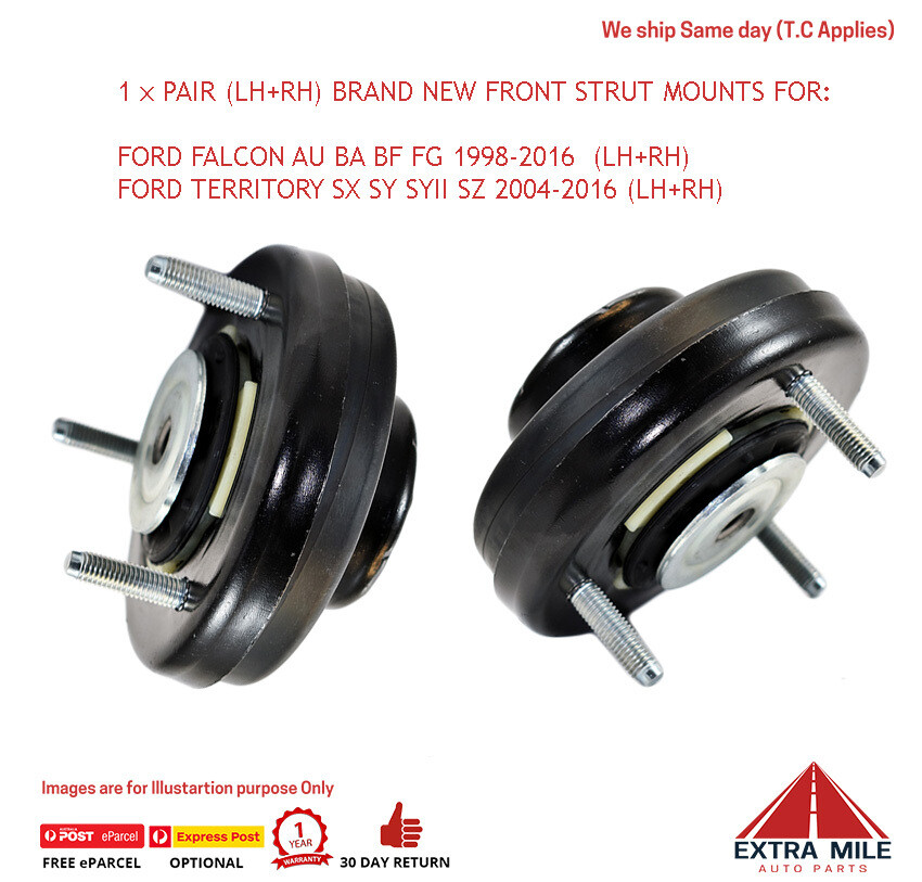 Pair of Front Strut Top Mounts suits Ford Falcon AU BA BF FG Territory ...