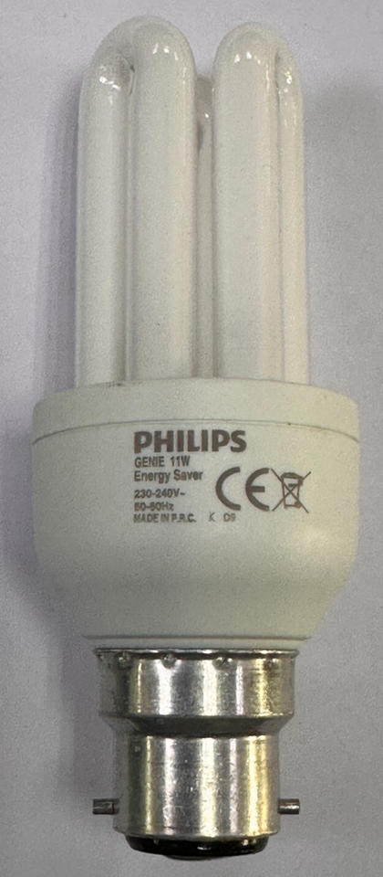 1x 11W (=60W) Philips Low Energy Power Saving CFL Stick Light Bulbs BC ...