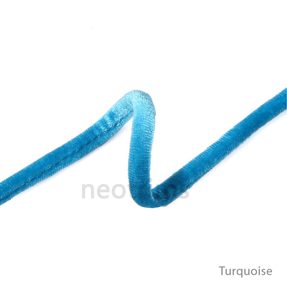 Velvet Cord Round Tubular Ribbon Rope Trimming, 7mm, Smooth Luxurious ...