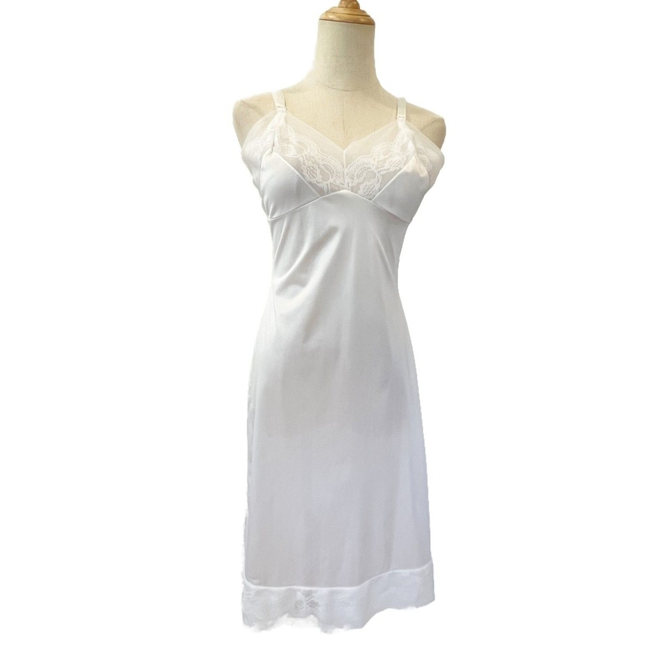 Movie Star Vintage White Full Slip Women's Size 34 Nylon Pin Up Lace ...