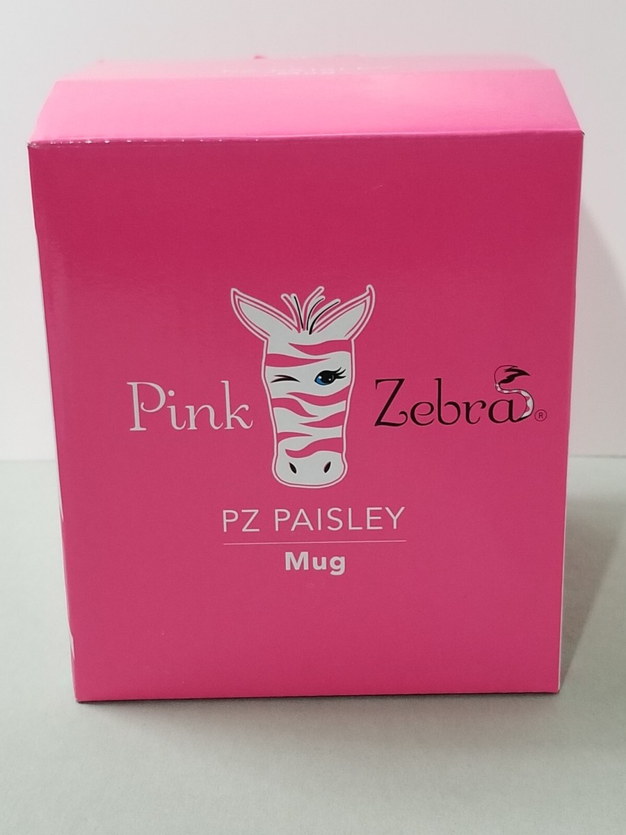 Pink Zebra Logo Pink Zebra Mug NIB PZ Paisley Exclusive Coffee Tea New