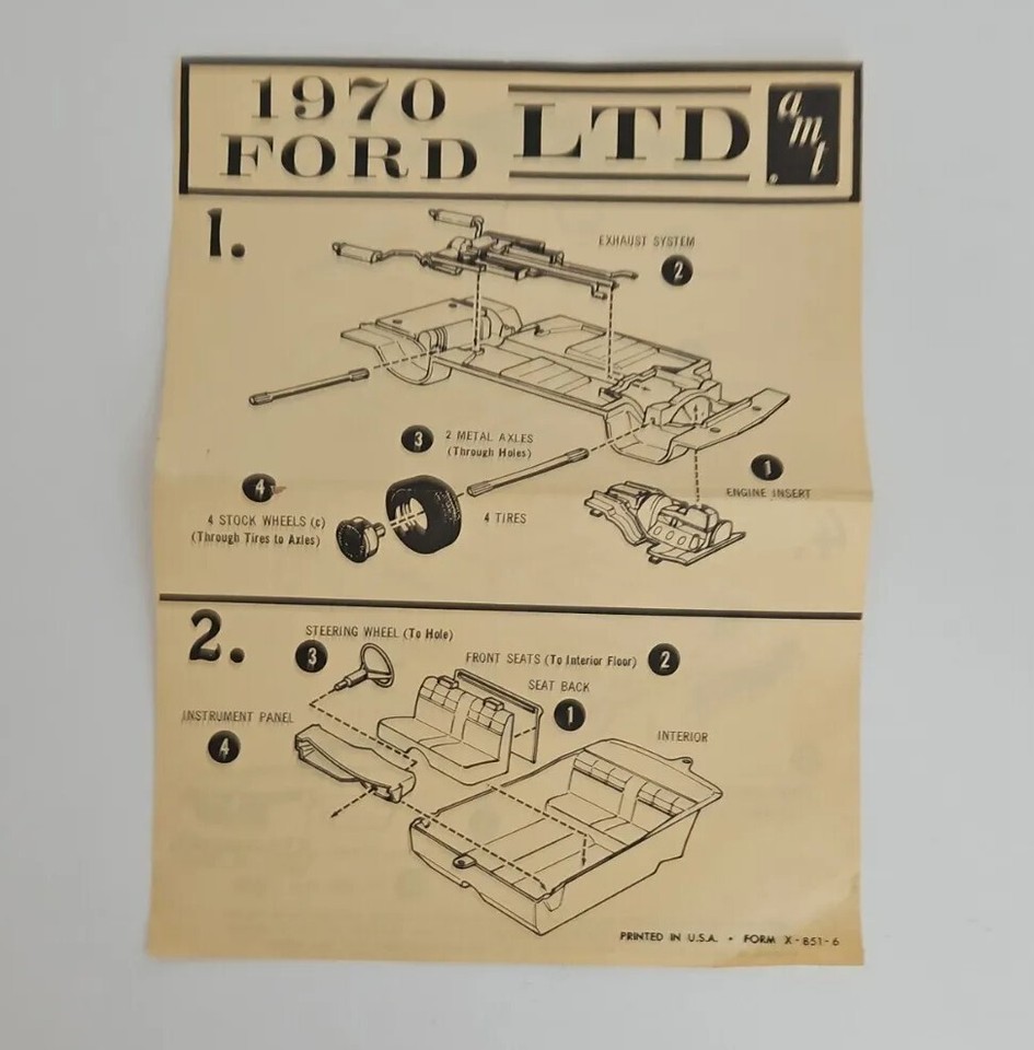 AMT 1970 Ford LTD Model Kit Instruction Manual Only | eBay