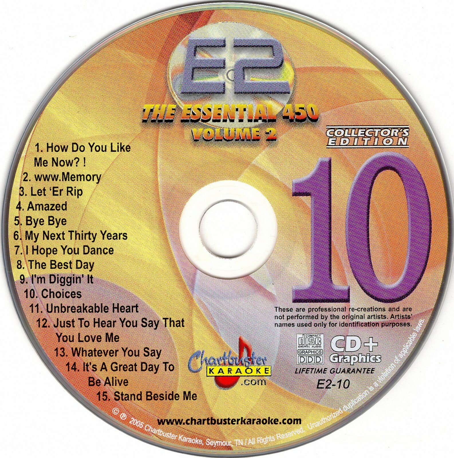 Chartbuster Essentials Karaoke CD+G - Volume 2 - Disc 10 | eBay