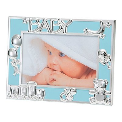 4"x6" / 10x15 cm Blue Baby Boy/New Born Photo Frame Silver Plated Icons ...
