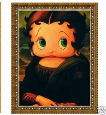 Betty Boop Mona Lisa Canvas Paint w/ Wood Frame 16x20" | eBay