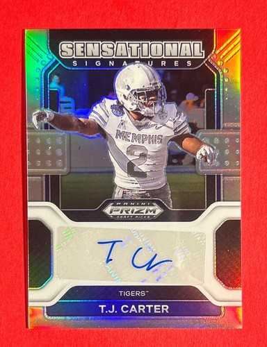 T.J. Carter ~ 2022 Panini Prizm Draft ~ Sensational Signatures Silver ...