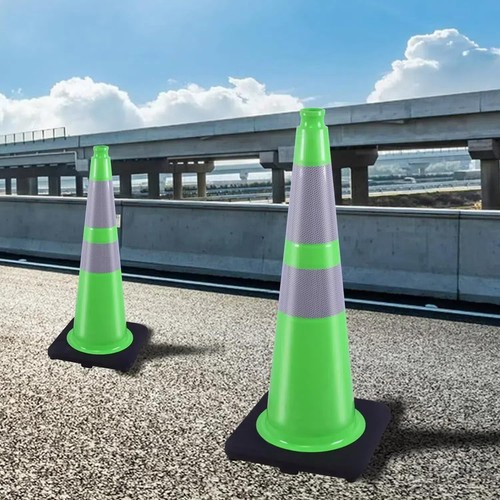 8Pack 28" inch Traffic Cones Green Safety Cones with 6 inch Reflective ...