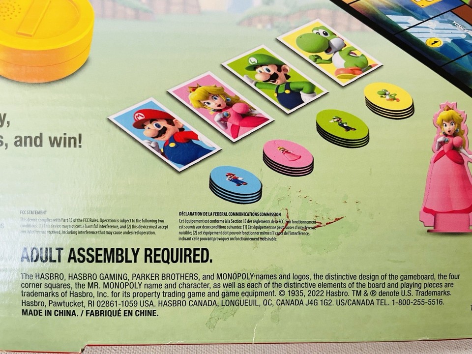 Monopoly Junior Super Mario Edition Board Game Hasbro 2022 Kids Family ...