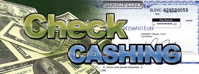 3ft x 8ft Check Cashing (chk) Vinyl Banner -Alt to Banner Flag 3'x8 ...