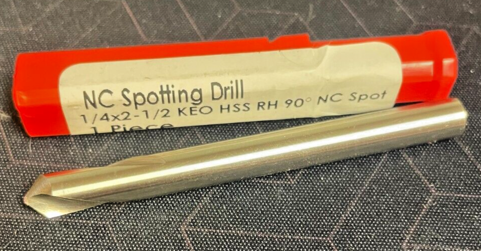 KEO NC Spotting Drill 1/4x2-1/2 HSS RH 90 DEG 32140 NEW | eBay