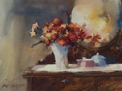 Randall Higdon Reflected Bouquet Flower Arrangement Art Print-S/N 8.75 ...