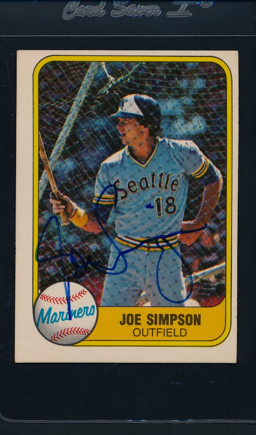 1981 Fleer #616 Joe Simpson Mariners Signed Auto *26336 | eBay