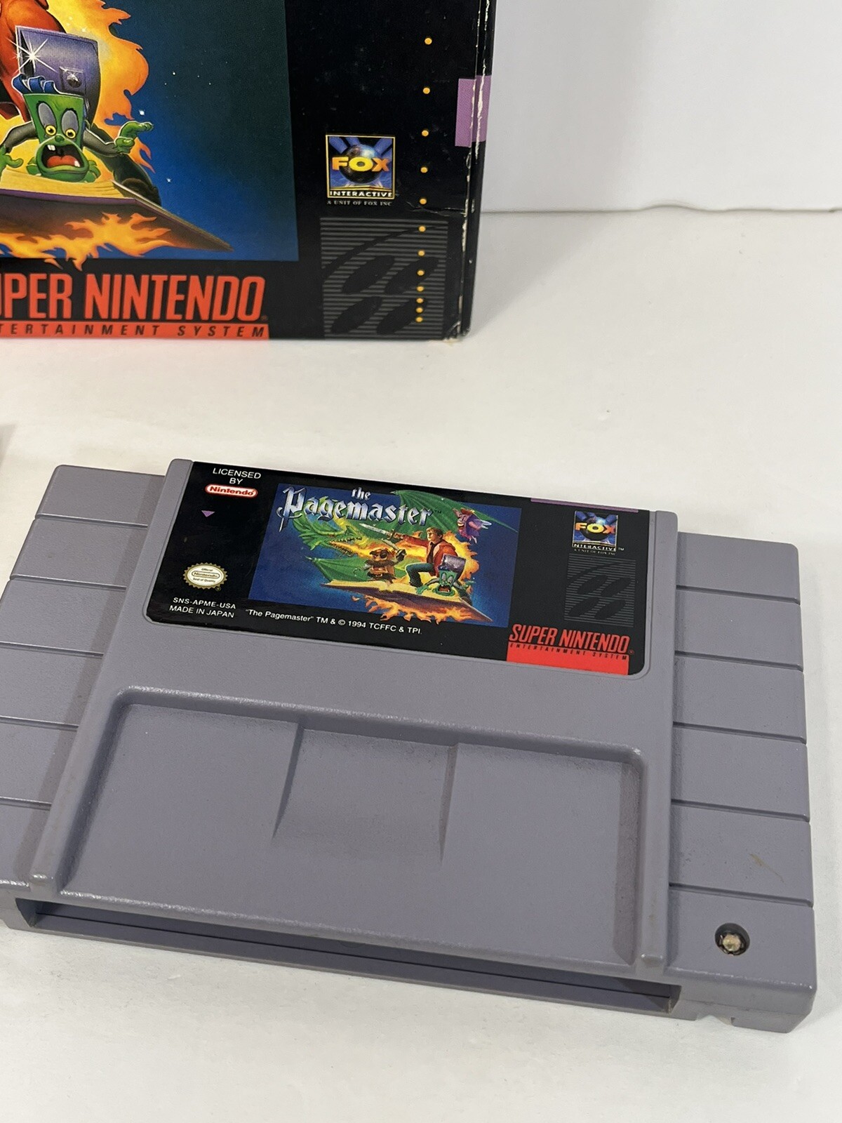 The Pagemaster CIB SNES Game Box & Manual Authentic Complete Super ...