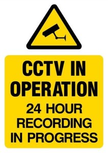 CCTV OPERATION 24 HOUR RECORDING IN PROGRESS Sign Sticker Free P&P A5 ...