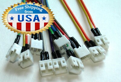 100 Mini Micro JST 2.0 PH 2-Pin MALE Connector Plug With 100mm Multi ...