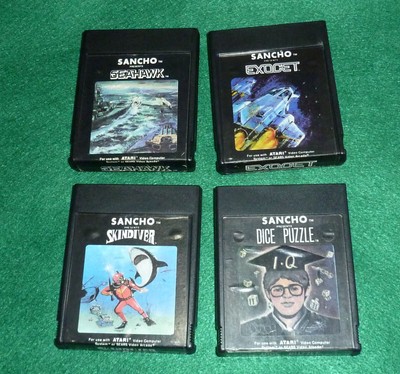 4 Sancho Atari 2600 Games - Seahawk - Exocet - Skindiver - Dice Puzzle ...