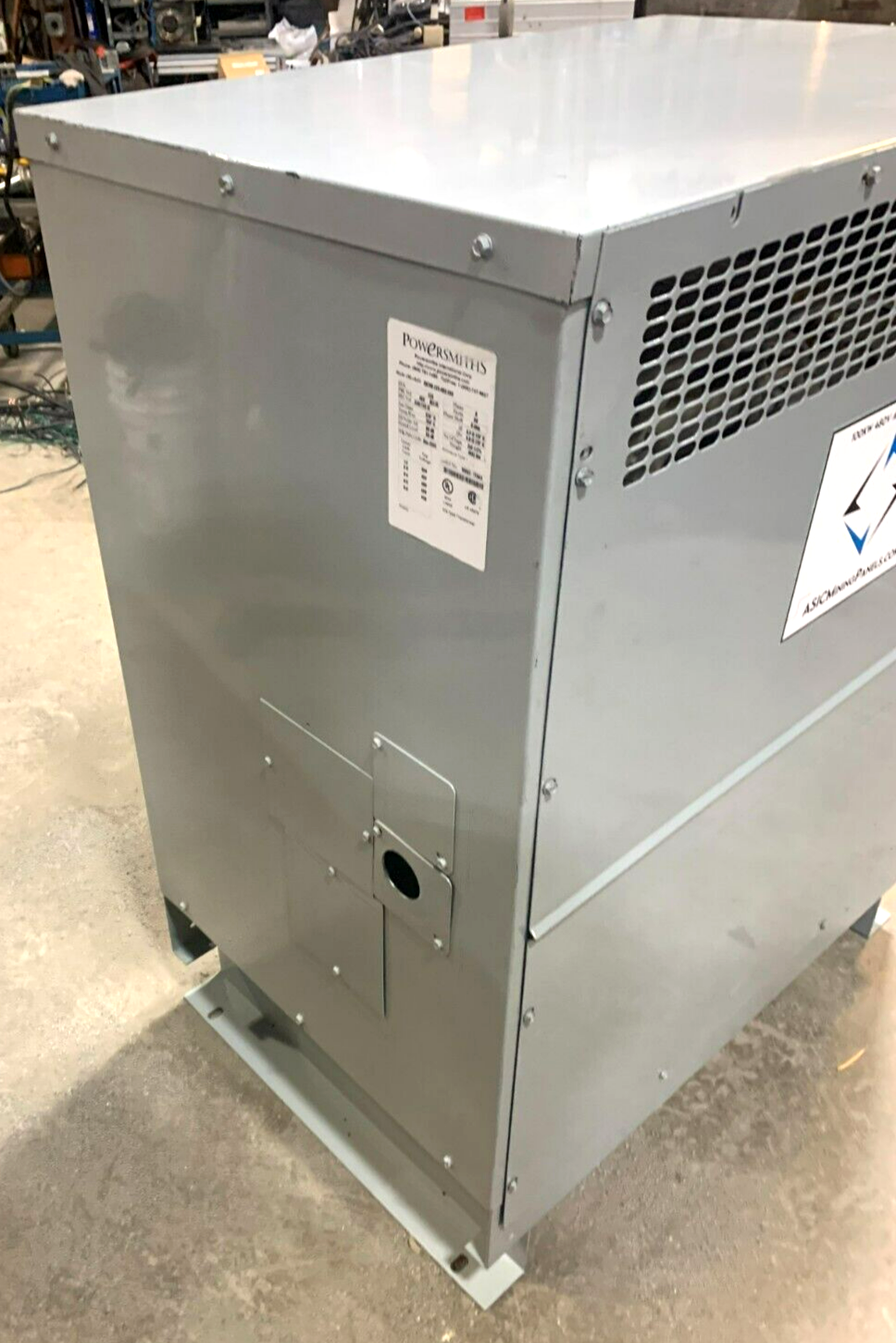 POWERSMITHS TRANSFORMER 225 KVA 3PH PRI: 480 VAC SEC: 208Y/120 VAC ...