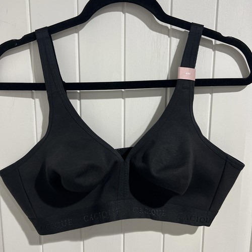 Cacique Bra Unlined Full Coverage Wireless Lane Bryant Black 40C | eBay