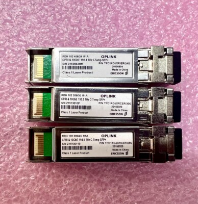 Ericsson RDH 102 206/30 R1A OPLINK TDP1XGJXRCERI CPRI & 10G SFP temp ...