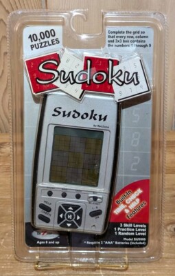 Sudoku Electronic Handheld Game 10,000 Puzzles 3 Skill Levels New ...