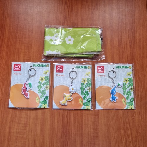 BRAND NEW My Nintendo Pikmin 4 Keyring Set + Pikmin 3 DX Reusable Bag ...