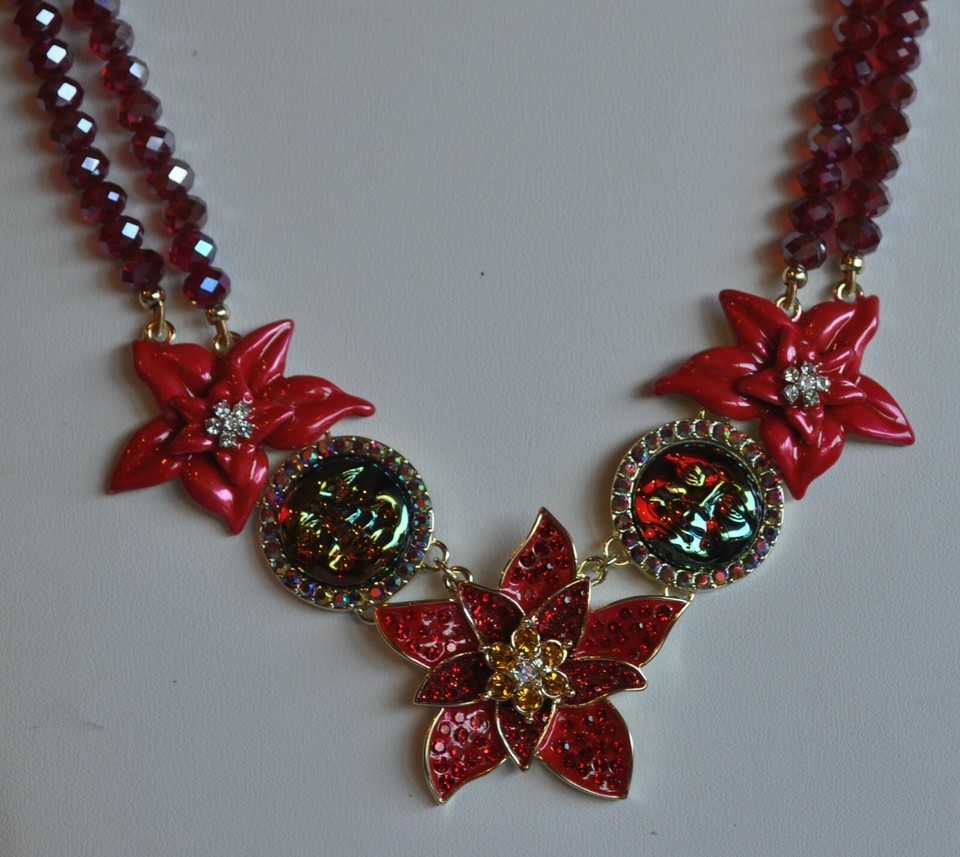 KIRKS FOLLY SEAVIEW WATER MOON POINSETTIA NECKLACE IN GOLD TONE | eBay