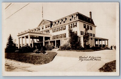 Plymouth Massachusetts MA Postcard RPPC Photo Hotel Pilgrim Building ...