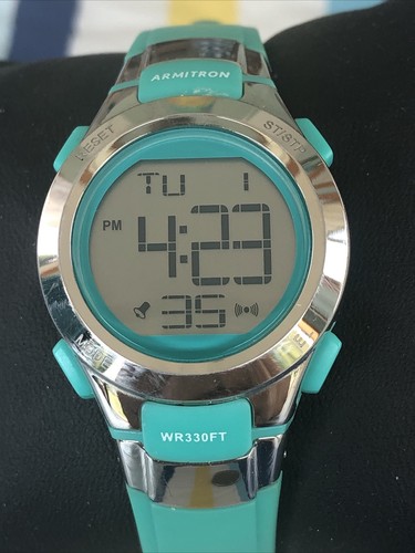 Armitron Pro Sports MS055 Women's Turquoise Digital Watch WR330ft | eBay