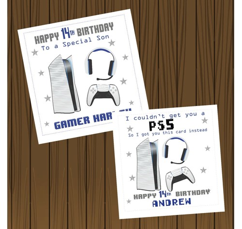Personalised Boys Birthday Card Playstation Son Grandson Gaming Gamer ...
