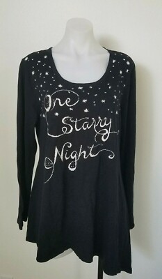 Style & Co. Women's One Starry Night Tunic Sweater Sz 1X Deep Black | eBay