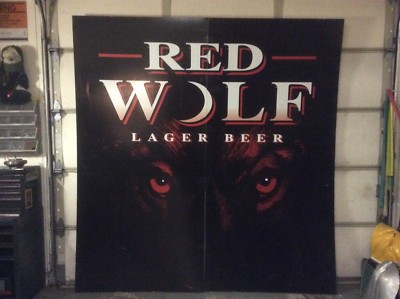 Ultra-RARE! Red Wolf Lager Beer 8' Rear Truck Decal Huuuge! | eBay