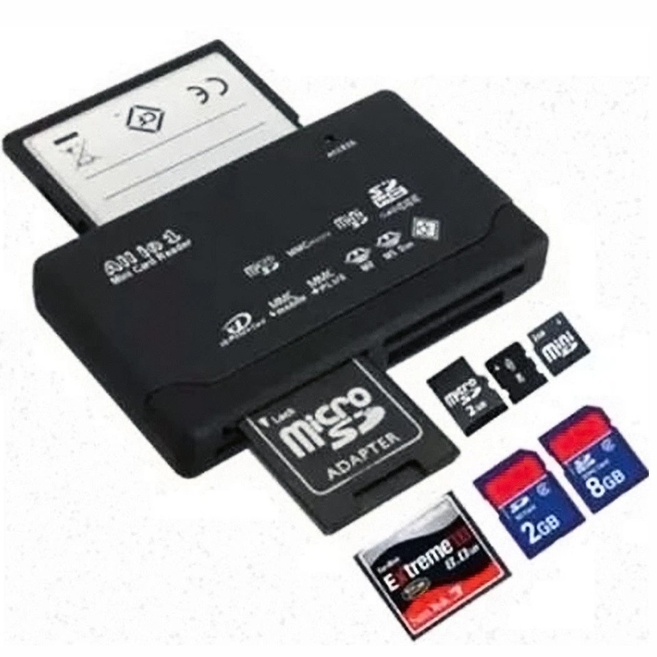 All in One USB Memory Card Reader Multi Slot SD MicroSD CF MS XD Plug ...