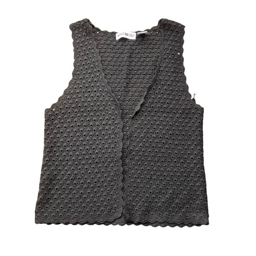 White Stag Vintage Black Crochet Vest Size Small | eBay