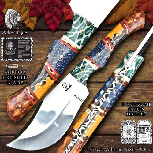 Ashen Edge Custom Skinner Knife ATS-34 Steel Micarta Micrata Bolster ...