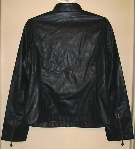 ADELE JORIS Leather Motorcycle Jacket Coat Black 8/10 (38) NWOT | eBay