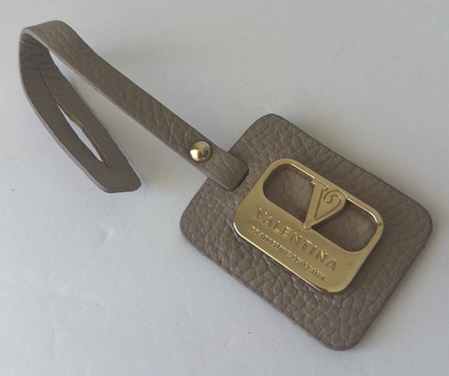Valentina Gold Logo Purse Bag Charm KEY Chain FOB Hang Tag Grey Gen ...