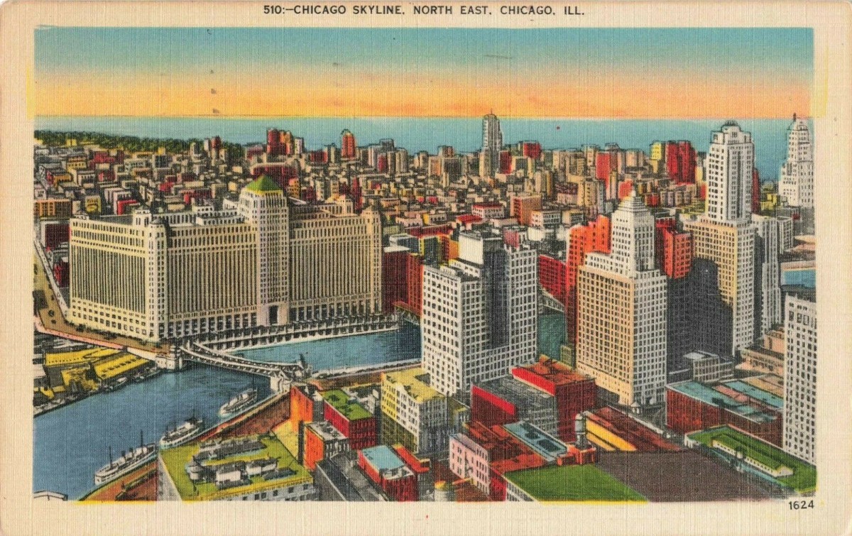 Old Chicago Postcards Poster Plus Postcard Set