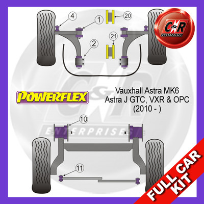Powerflex Complete Bush Kit Fits Opel Astra MK6 - Astra J VXR & OPC (10 ...