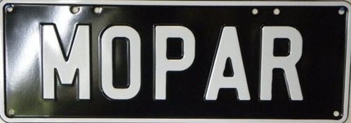 MOPAR Number Plates Licence Vanity Sign license plate Dodge Fury ...