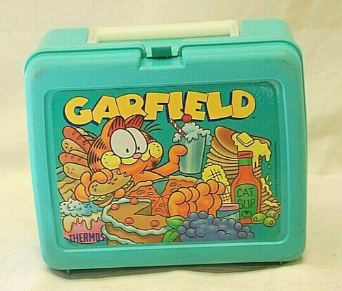 Garfield Teal Lunch Box Lunchbox Jim Davis No Thermos Vintage 1978 USA ...