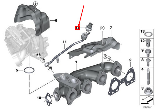 BMW 1 F20 Exhaust Pressure Sensor 13628570936 8570936 Genuine for sale ...