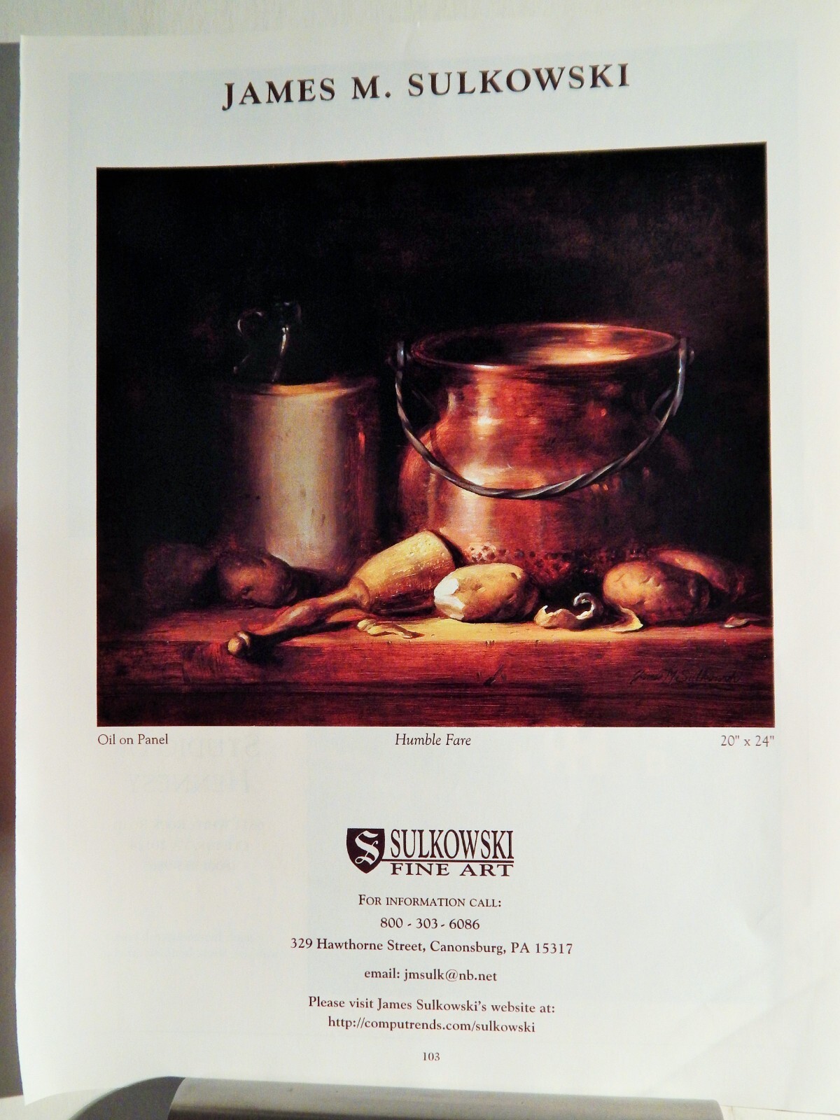 JAMES M SULKOWSKI ART PIECE VTG ORIG 1998 ADVERTISEMENT | eBay