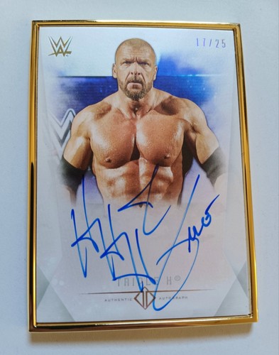 TRIPLE H WWE LEGEND 2019 TOPPS TRANSCENDENT GOLD-FRAMED AUTOGRAPH # 17/ ...