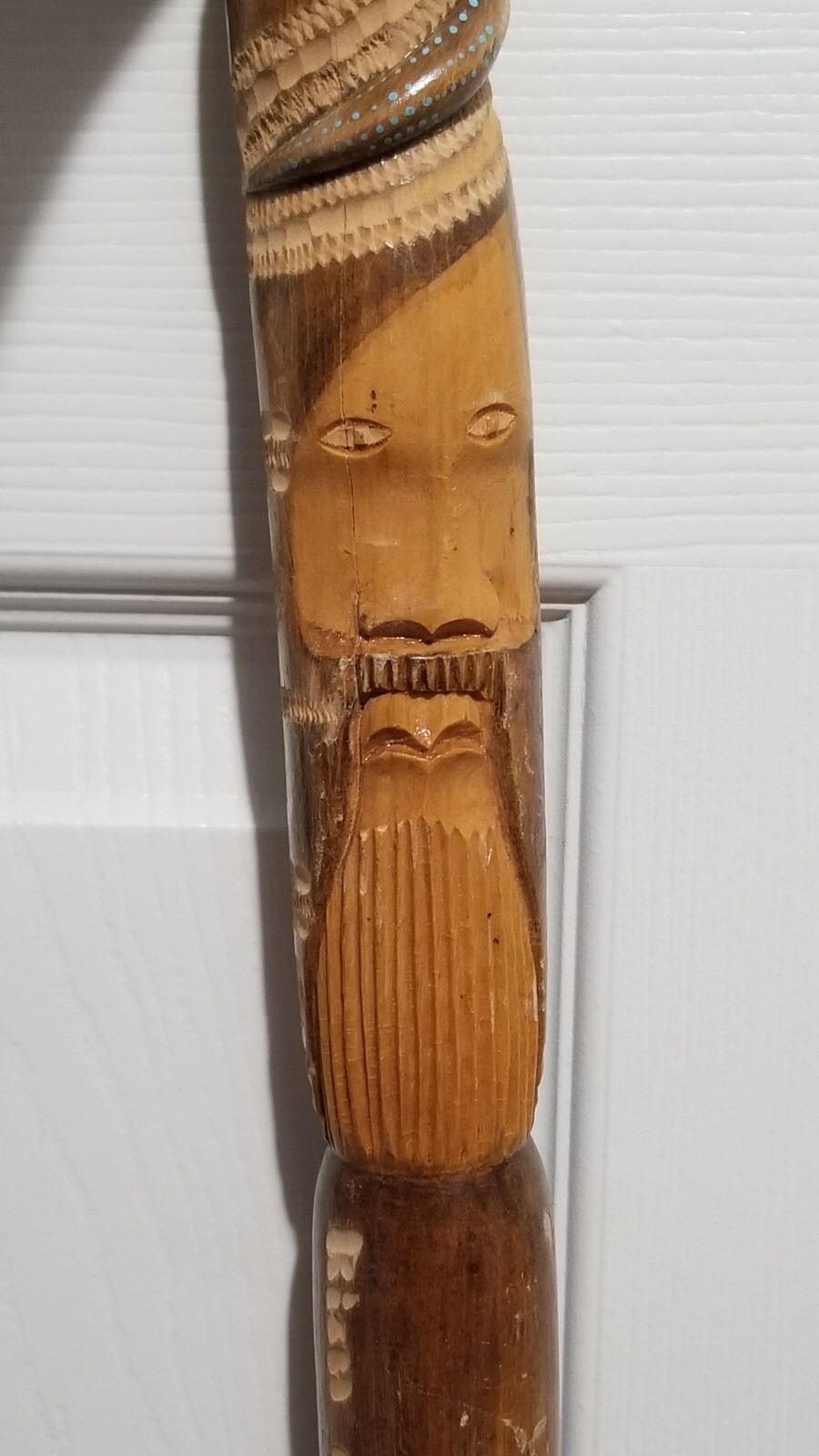 Vintage Spiral Snake Serpent Staff Folk Art Carved Wo… - Gem