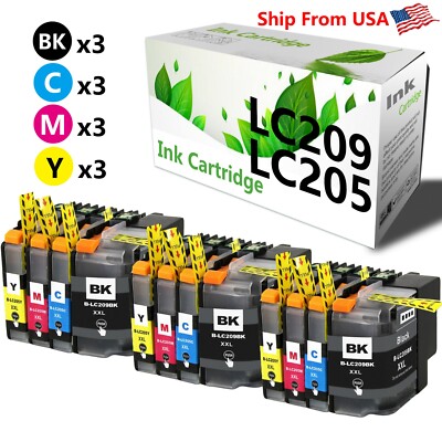 12PK LC209 LC-205 Ink Cartridge for MFC-J5520DW Printer | eBay