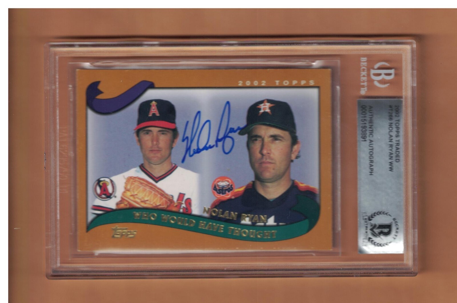 Nolan Ryan AUTOGRAPHED 2002 TOPPS TRADED BASEBALL CARD SIGNED CAL & HOU ...