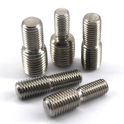 20 Pieces M8x15 to M12x15 Double End Threaded Stud Screw Bolt Stainless ...