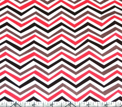 Woodland Delight Brick Path Chevron Zig Zag Brown Red Fabric | eBay