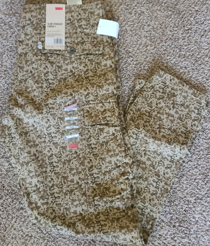 Levi's Slim Straight Harvest Gold Spivey Camo Twill Cargo Pants Mens ...