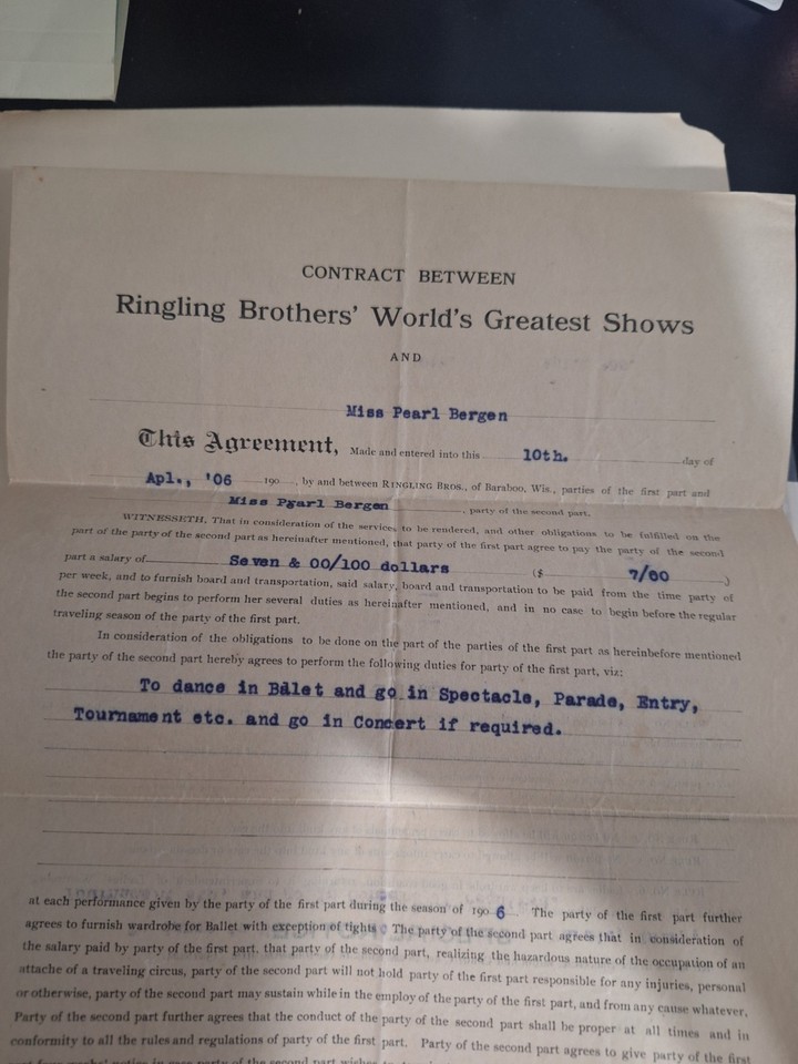 1906 Ringling Bros Contract *signed Ringling Bros* | eBay